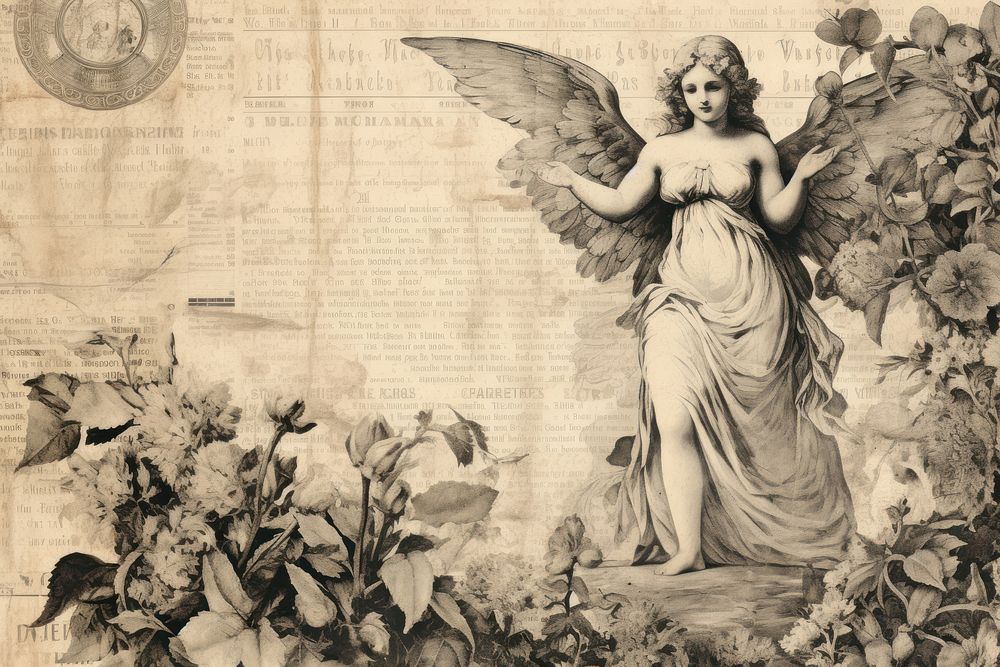 Angel Border painting paper art. | Free Photo Illustration - rawpixel