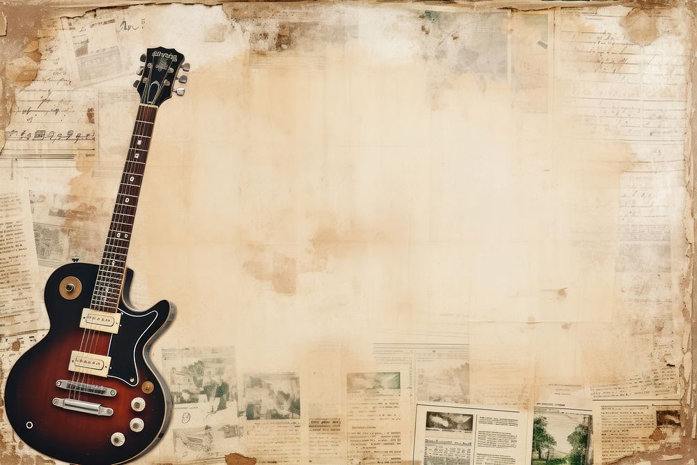 Guitar border backgrounds paper creativity. | Free Photo Illustration ...