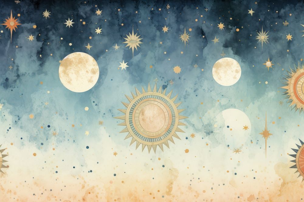 Boho celestial themed wallpaper pattern | Premium Photo Illustration ...