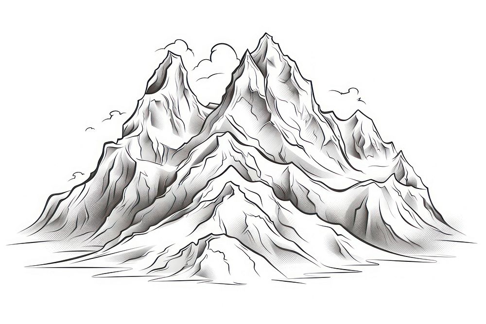 Glacier mountain peak drawing nature | Free Photo Illustration - rawpixel