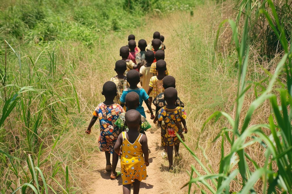Smiling African group kids walking | Free Photo - rawpixel