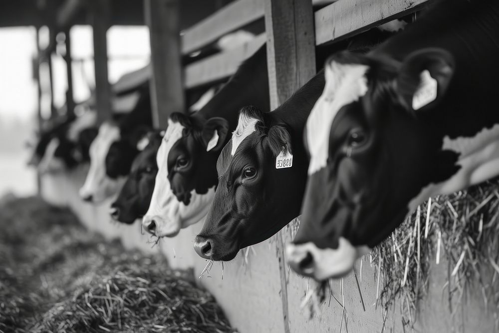 Dairy cows lining livestock outdoors | Free Photo - rawpixel