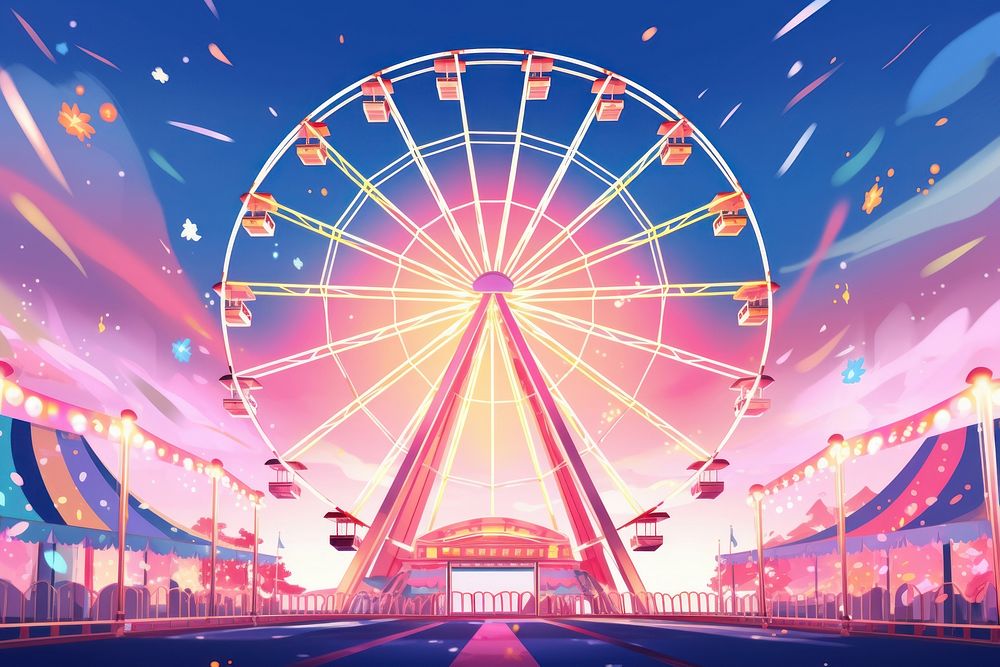 Wheel theme park fun architecture | Premium Photo Illustration - rawpixel