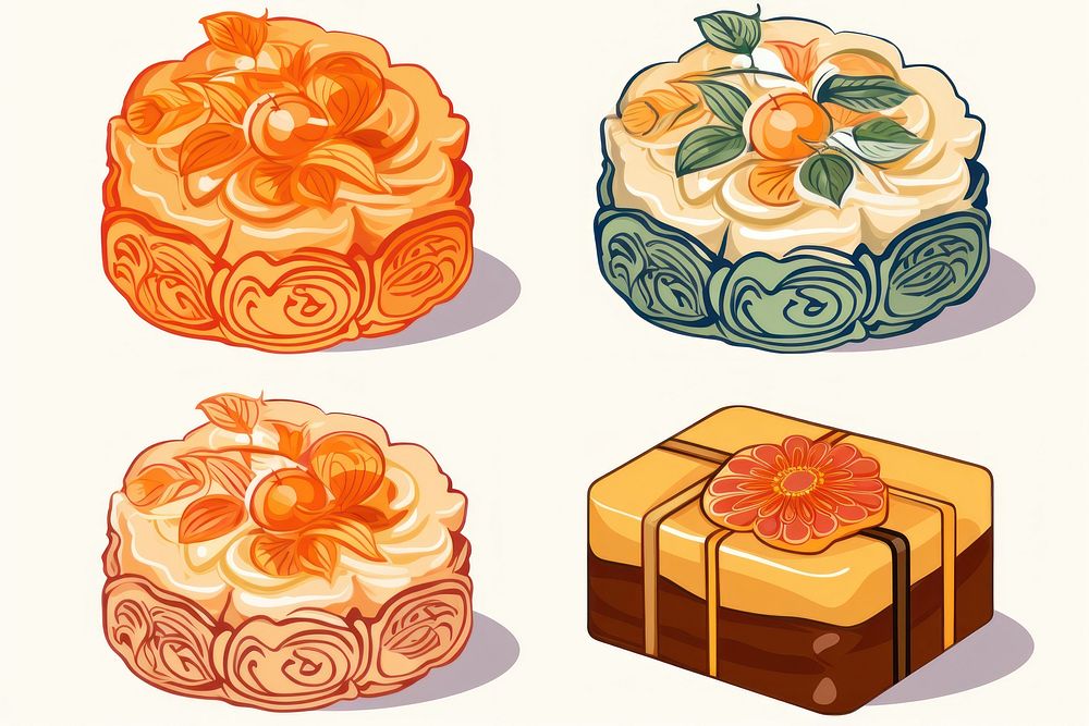 Mooncake gift pack dessert pattern | Free Photo Illustration - rawpixel