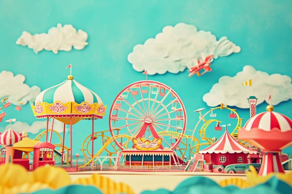 Collage Retro dreamy amusement park | Free Photo Illustration - rawpixel