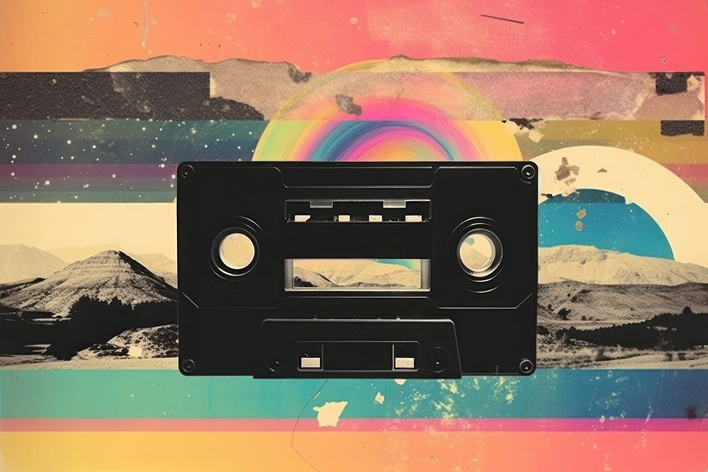 Collage Retro dreamy Cassette electronics | Premium Photo Illustration ...