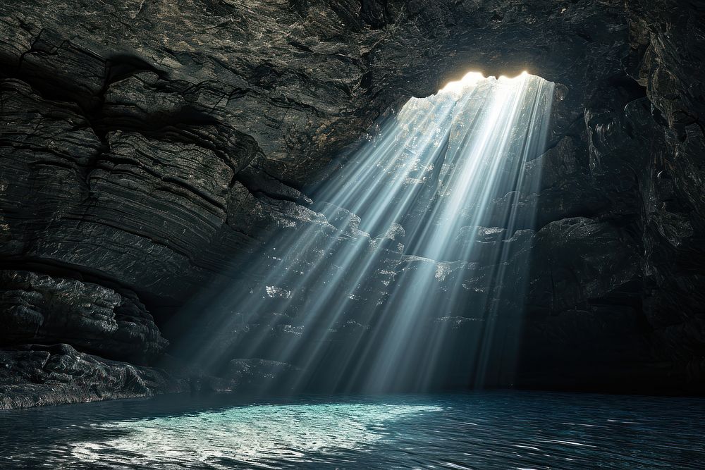 Transparent Cave sunlight reflections cave | Free Photo - rawpixel