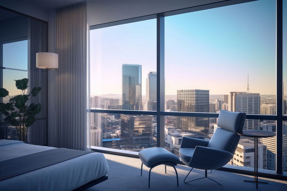 Hotel room city architecture cityscape. | Premium Photo - rawpixel
