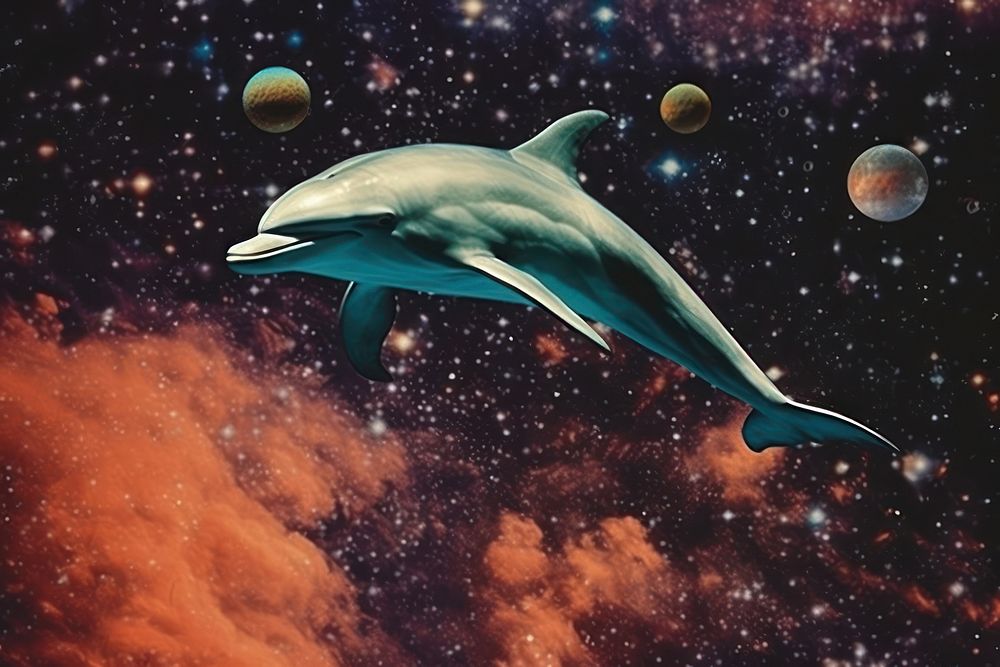 Dolphin space fish astronomy. AI | Premium Photo Illustration - rawpixel