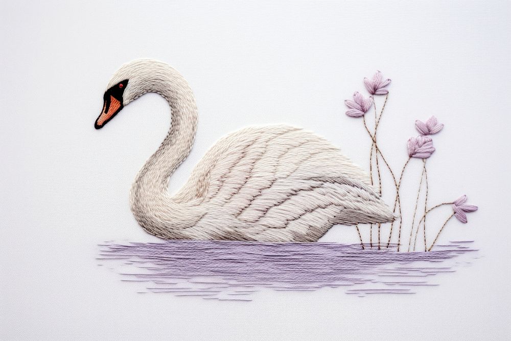 Embroidery swan drawing animal sketch. | Premium Photo Illustration ...