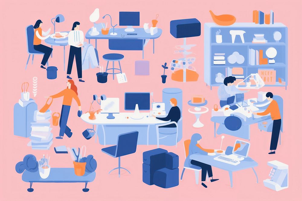 Online shopping furniture cartoon chair. | Free Photo Illustration - rawpixel