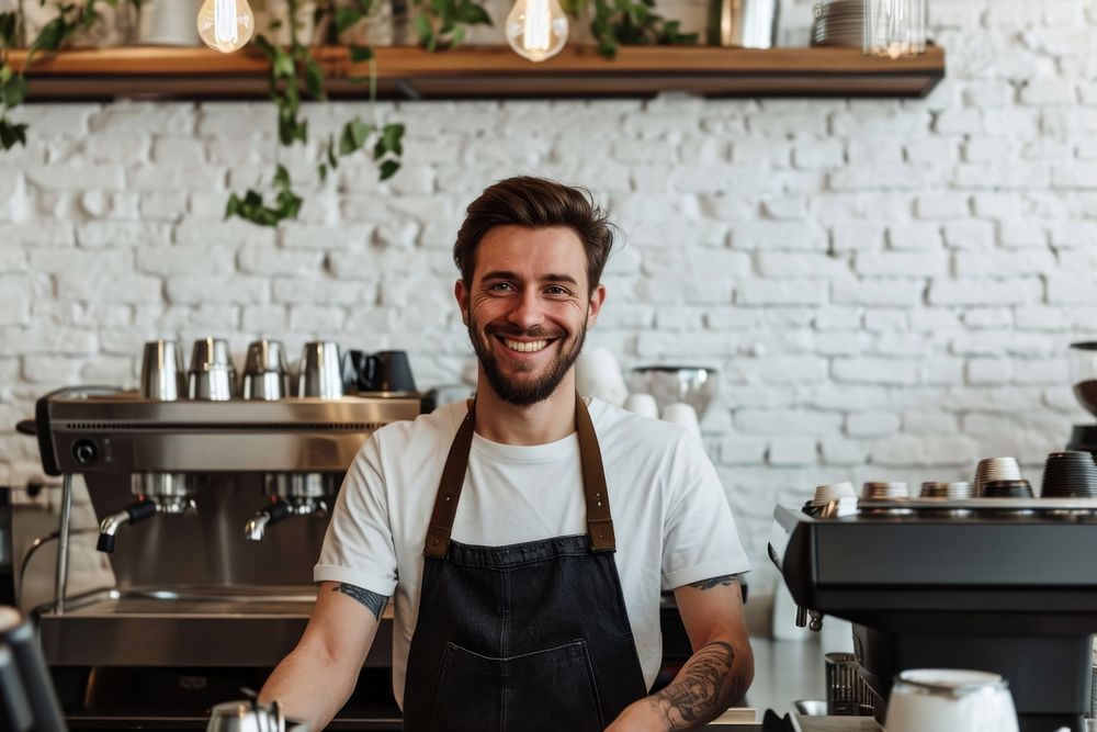 Adult man barista working entrepreneur | Free Photo - rawpixel