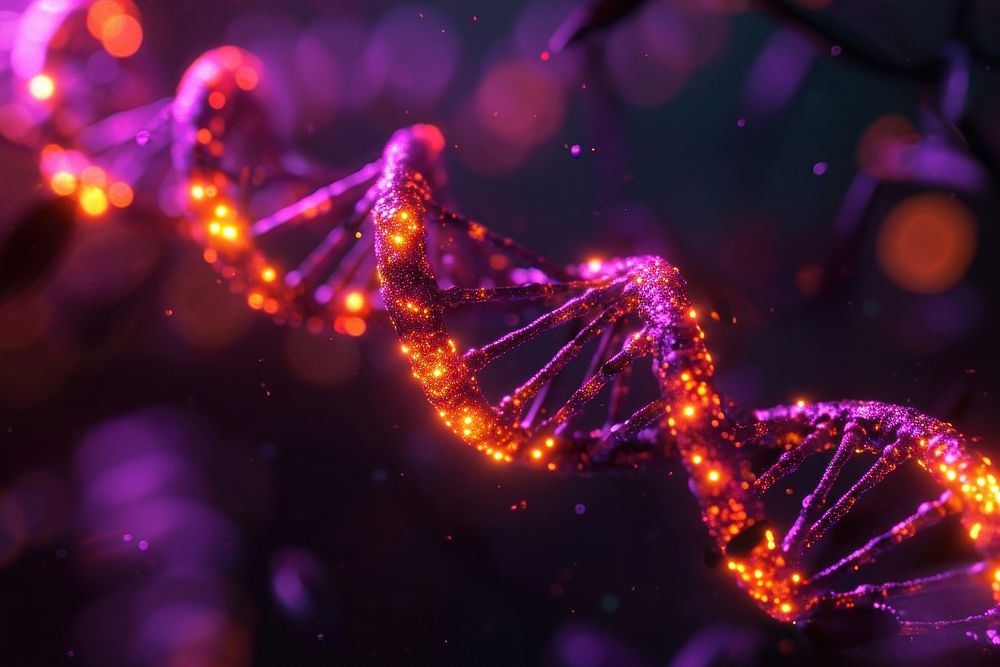 DNA light biology purple. | Premium Photo Illustration - rawpixel