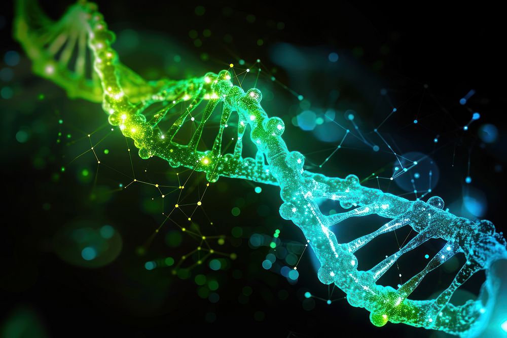 DNA green abstract biology. | Premium Photo Illustration - rawpixel