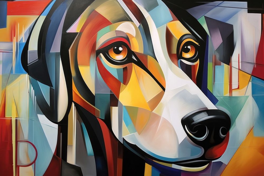 Modern art dog painting abstract | Free Photo Illustration - rawpixel