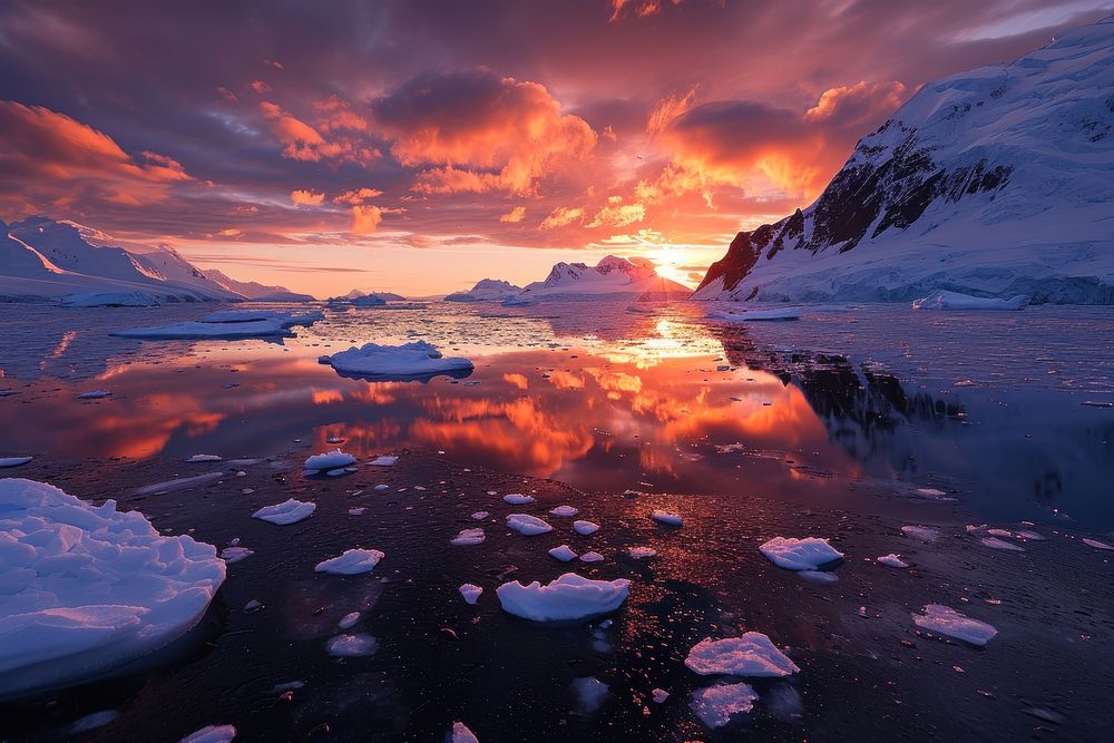 Photo antarctica sky landscape mountain. | Premium Photo - rawpixel