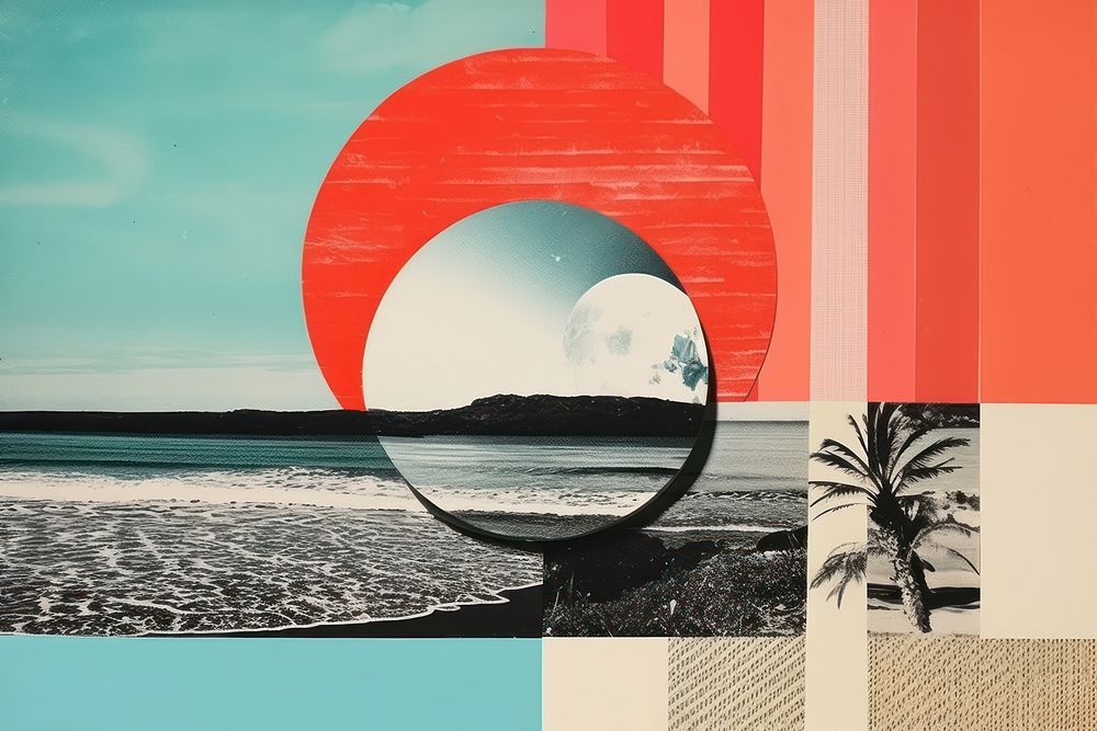 Beach outdoors collage nature. | Free Photo Illustration - rawpixel