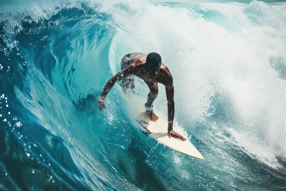 Black man surfboard ocean recreation. | Free Photo - rawpixel