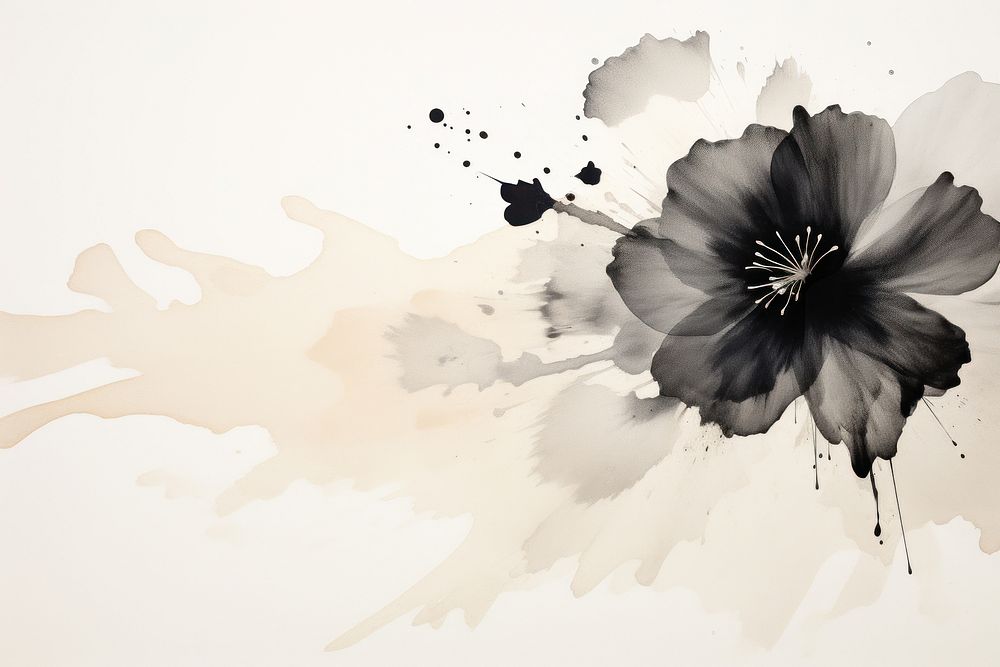 Black flower ink splash pattern | Premium Photo Illustration - rawpixel