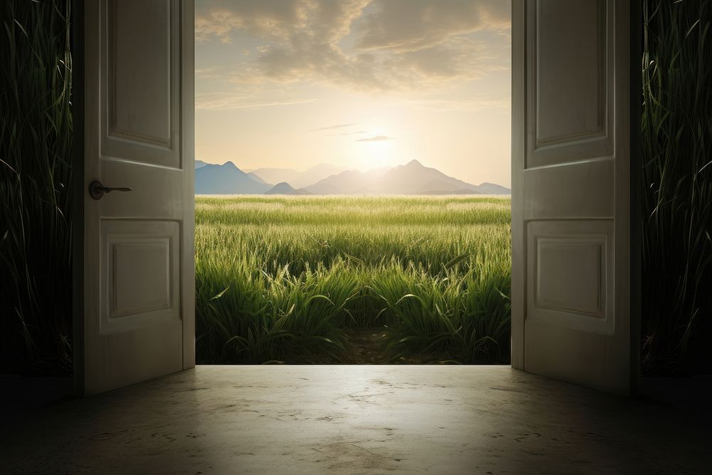 Rice field door landscape sunlight. | Premium Photo - rawpixel