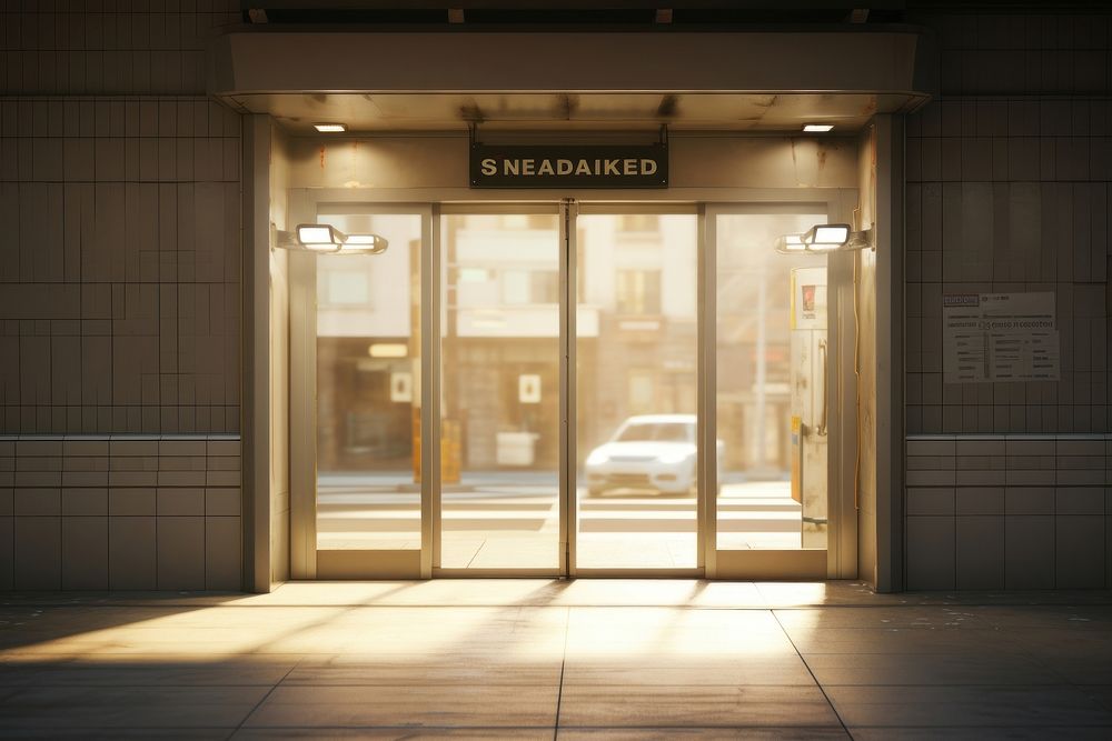 Subway door lighting architecture. AI | Premium Photo - rawpixel