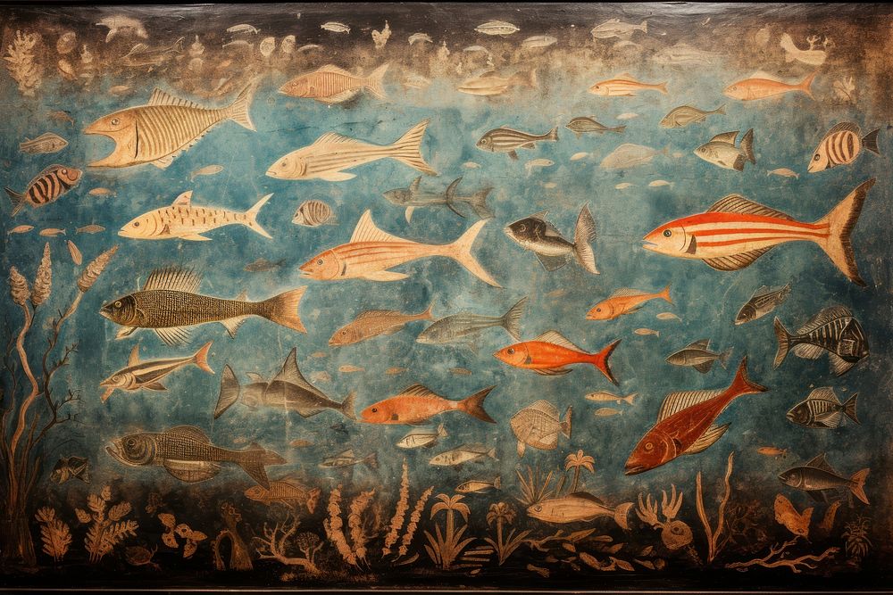 Deep sea hieroglyphic carvings painting | Free Photo - rawpixel