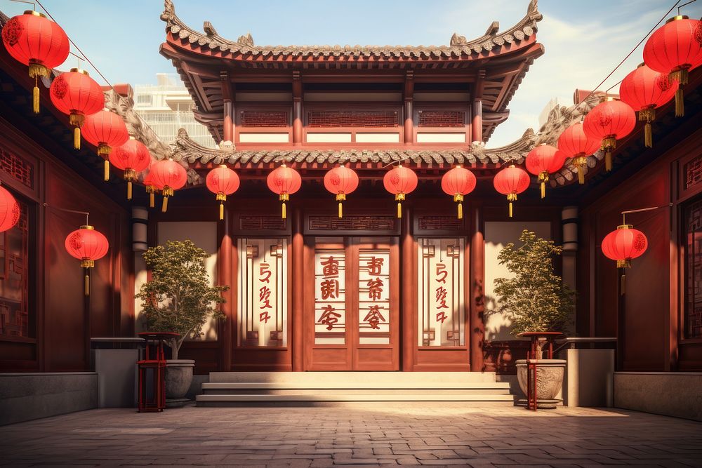 Chinese New Year style Buildings | Premium Photo - rawpixel
