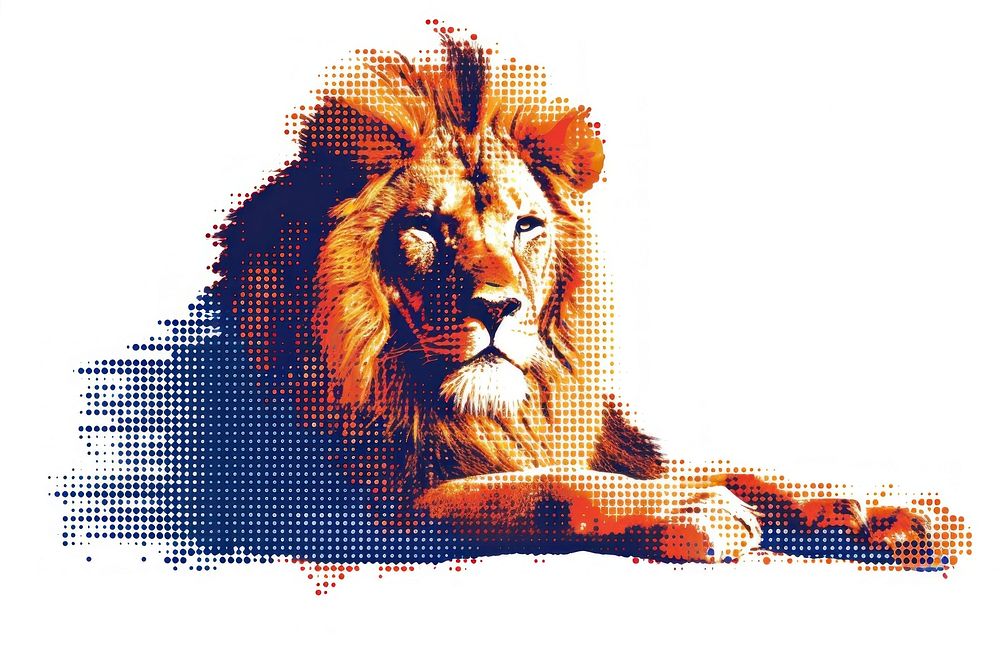Lion pixelated mammal lion. | Free Photo Illustration - rawpixel