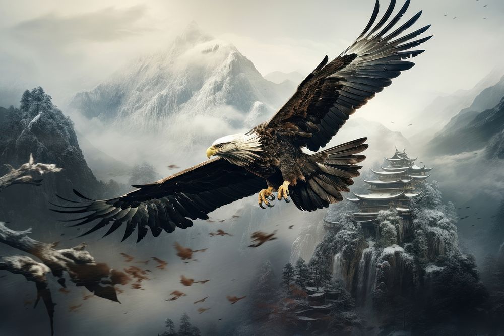 Eagle chinese Style animal flying | Premium Photo - rawpixel