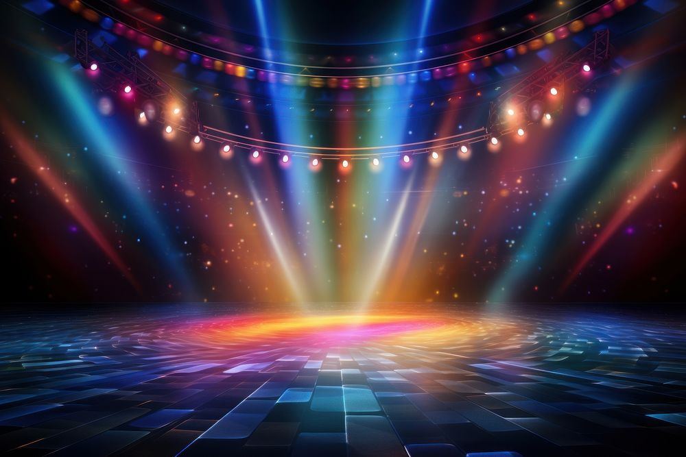Colorful spotlights stage backgrounds entertainment | Premium Photo ...