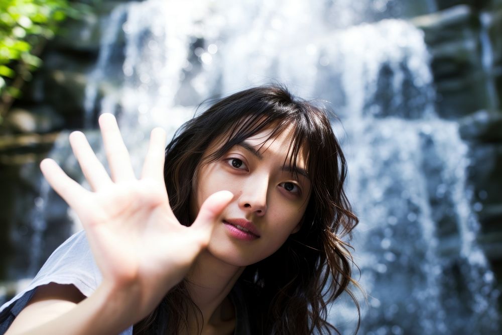 East Asian Cooling Waterfall Oasis | Free Photo - rawpixel