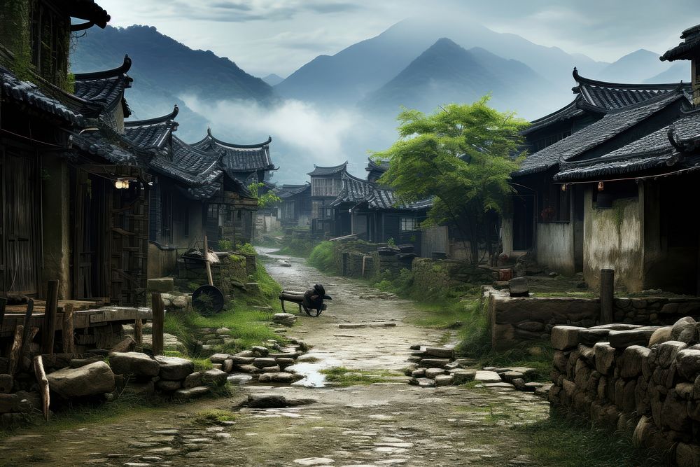 Village chinese Style village outdoors | Premium Photo - rawpixel