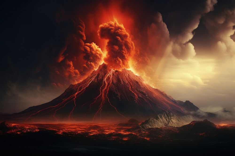 Volcano chinese Style volcano mountain | Free Photo - rawpixel