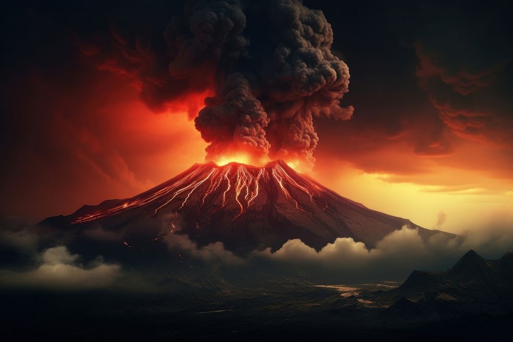 Volcano chinese Style volcano mountain | Free Photo - rawpixel
