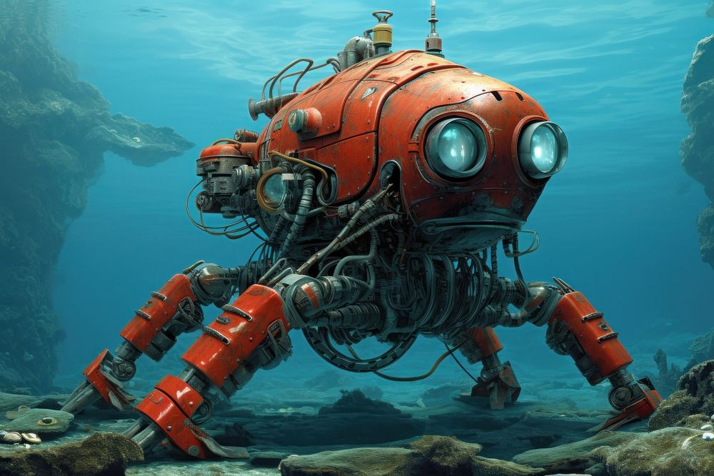 Sea robot outdoors underwater bulldozer. | Free Photo Illustration ...