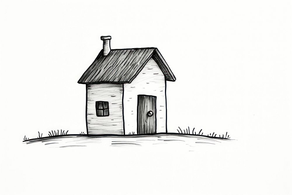 Drawing hut architecture building. | Free Photo Illustration - rawpixel