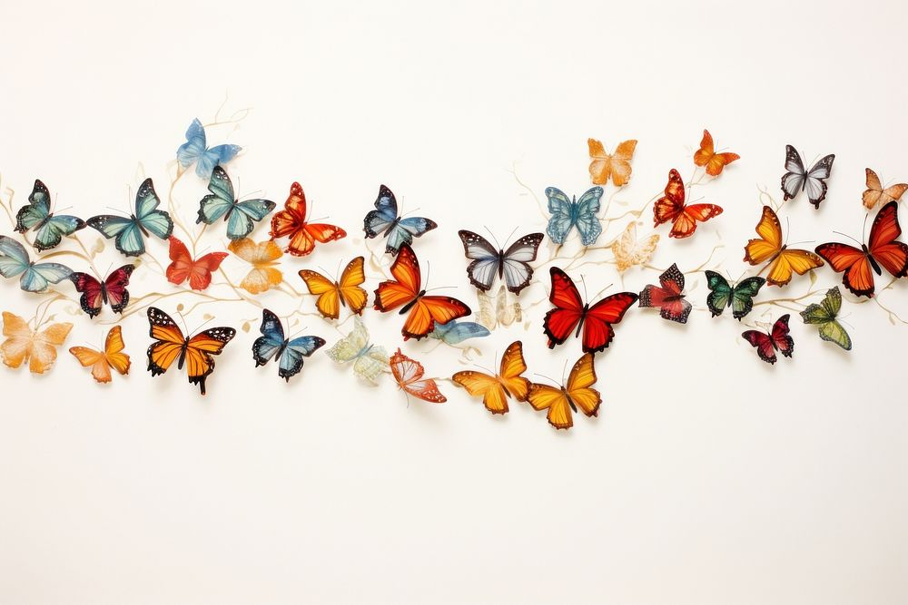Butterfly flock horizontal header border | Premium Photo Illustration ...