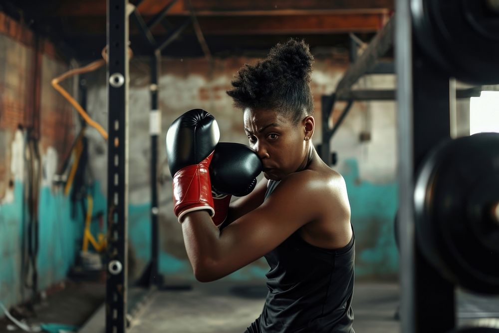 African American woman boxing punching | Free Photo - rawpixel