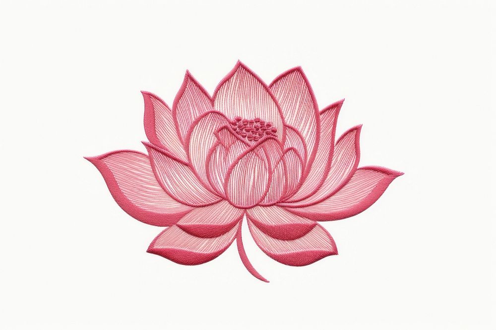 Cute minimal Lotus embroidery style | Free Photo - rawpixel