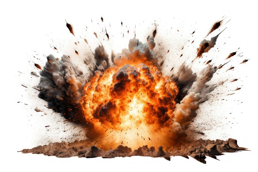 Explosion fire white background destruction. | Premium Photo - rawpixel