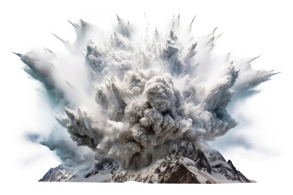 Avalanche explosion mountain outdoors nature. | Free Photo - rawpixel
