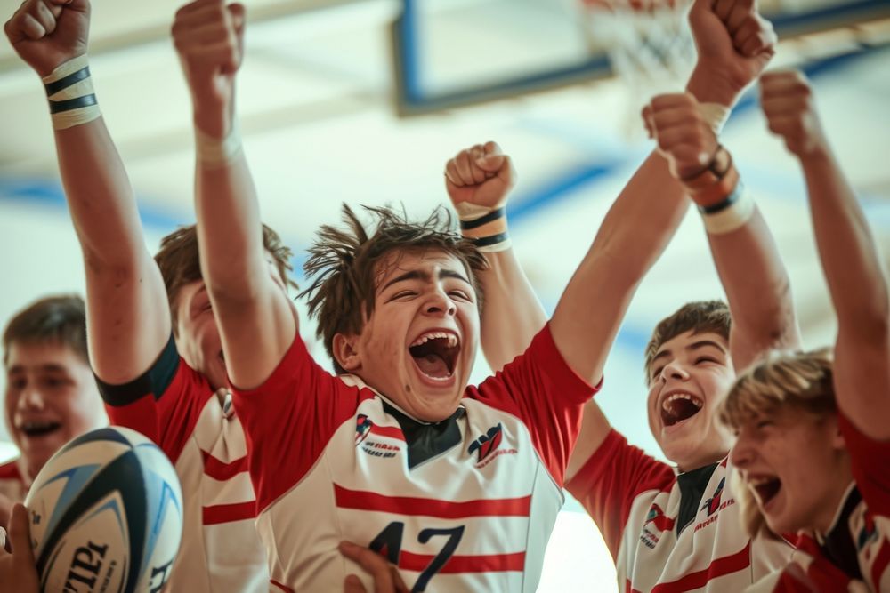 Young rugby players celebrating basketball | Free Photo - rawpixel