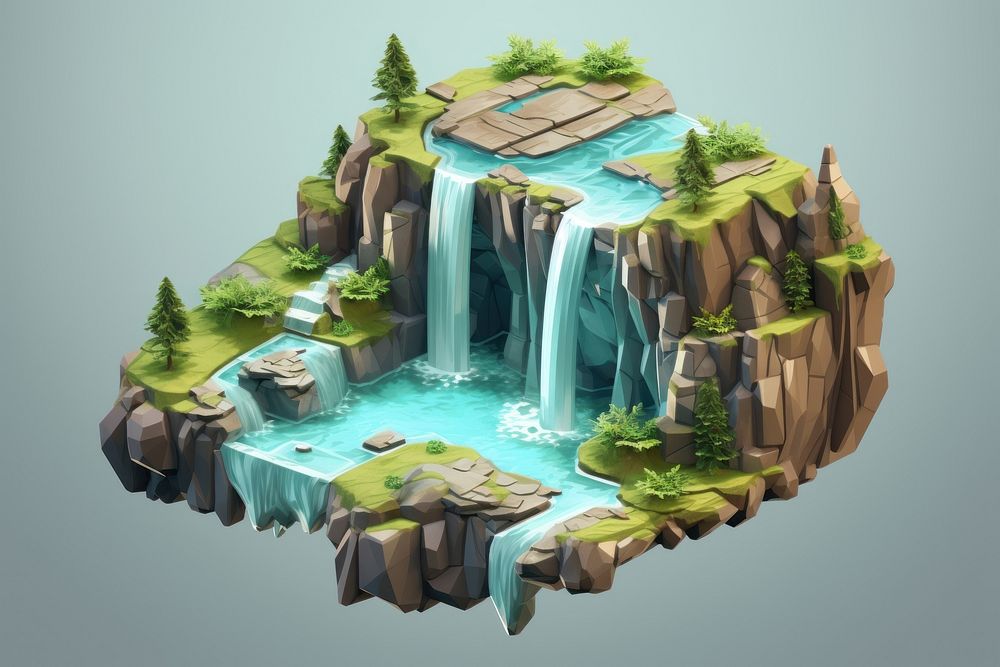 Waterfall outdoors plant map. | Premium Photo Illustration - rawpixel