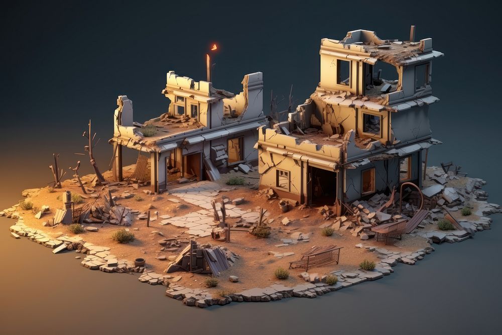 Apocalypse ruin architecture building screenshot. | Free Photo ...