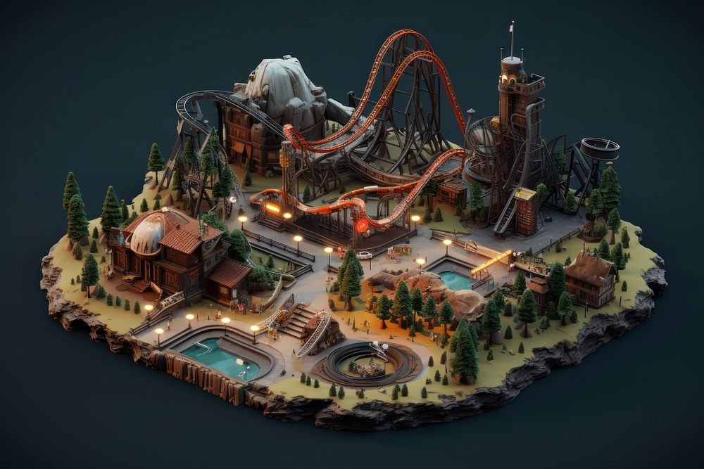 Horror theme park transportation architecture | Premium Photo ...