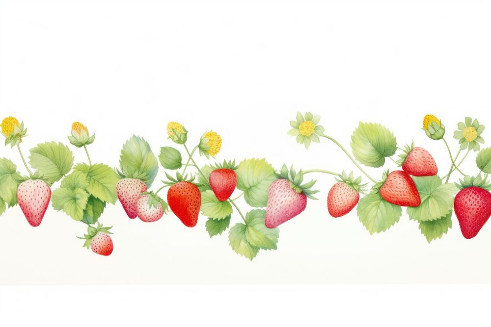 Strawberries border strawberry fruit plant. | Free Photo Illustration ...