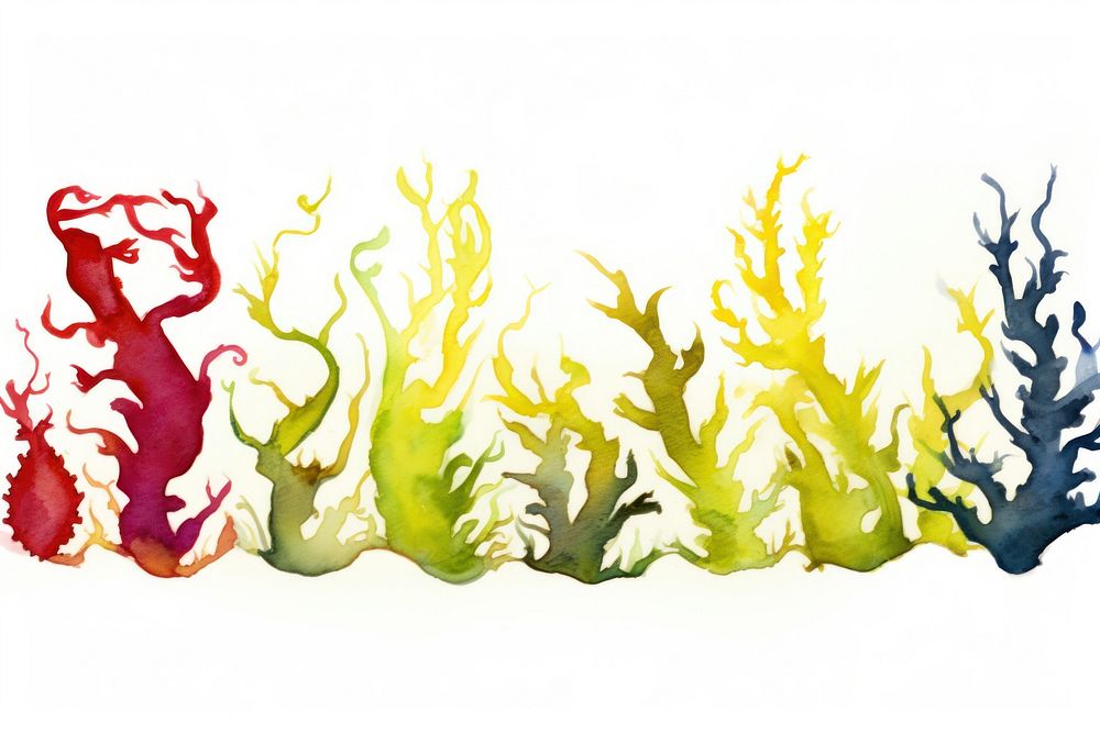 Seaweed border white background creativity | Premium Photo Illustration ...