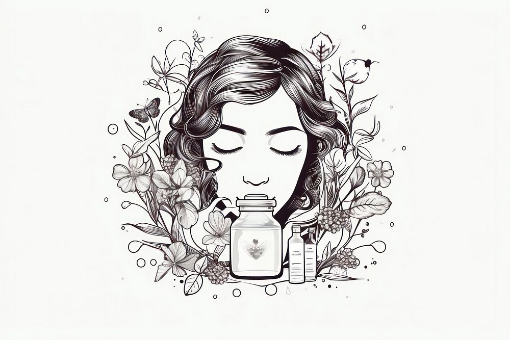 Aromatherapy drawing sketch adult. | Free Photo Illustration - rawpixel