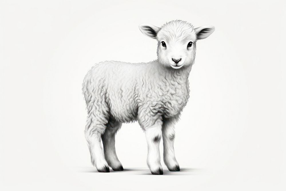 Baby sheep livestock drawing animal. | Free Photo Illustration - rawpixel