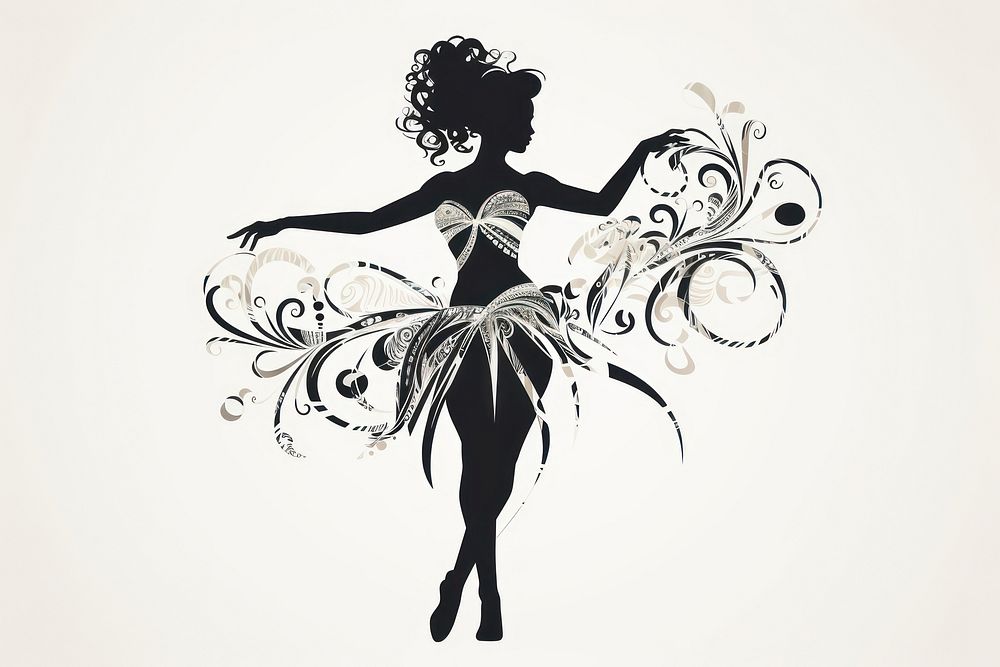 Brazilian samba dancing drawing pattern. | Premium Photo Illustration ...